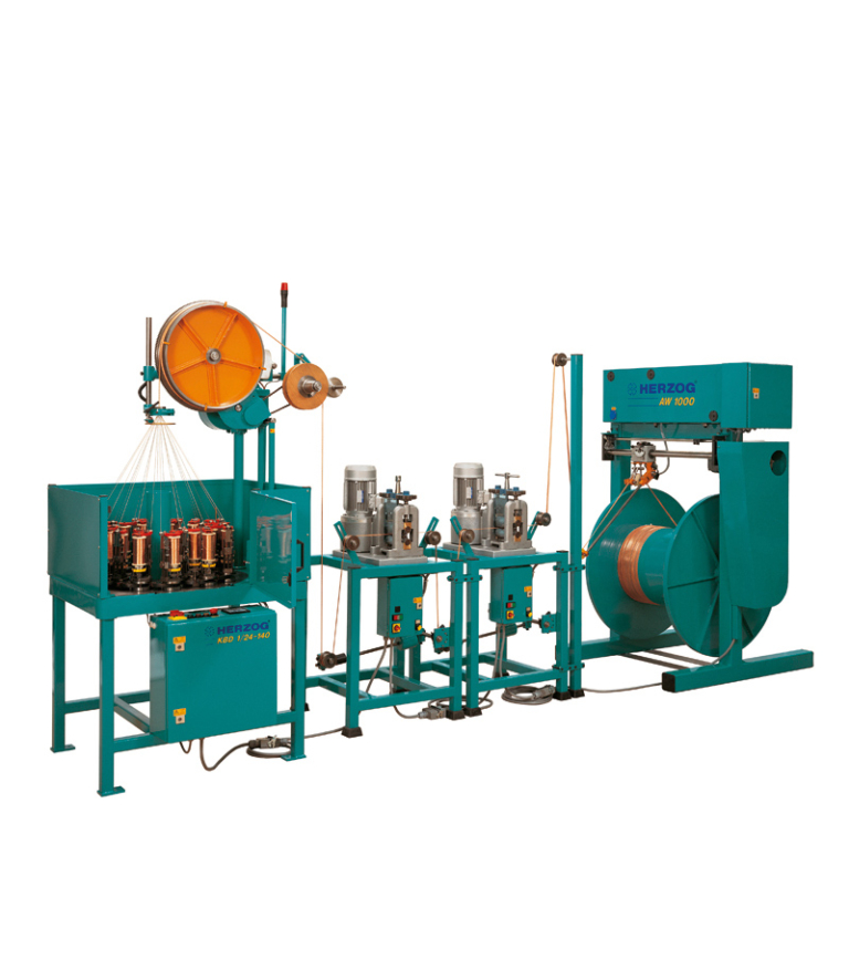 Wire braiding machineKB 1/24-140take-up unit AW 1000 | Herzog Braiding ...